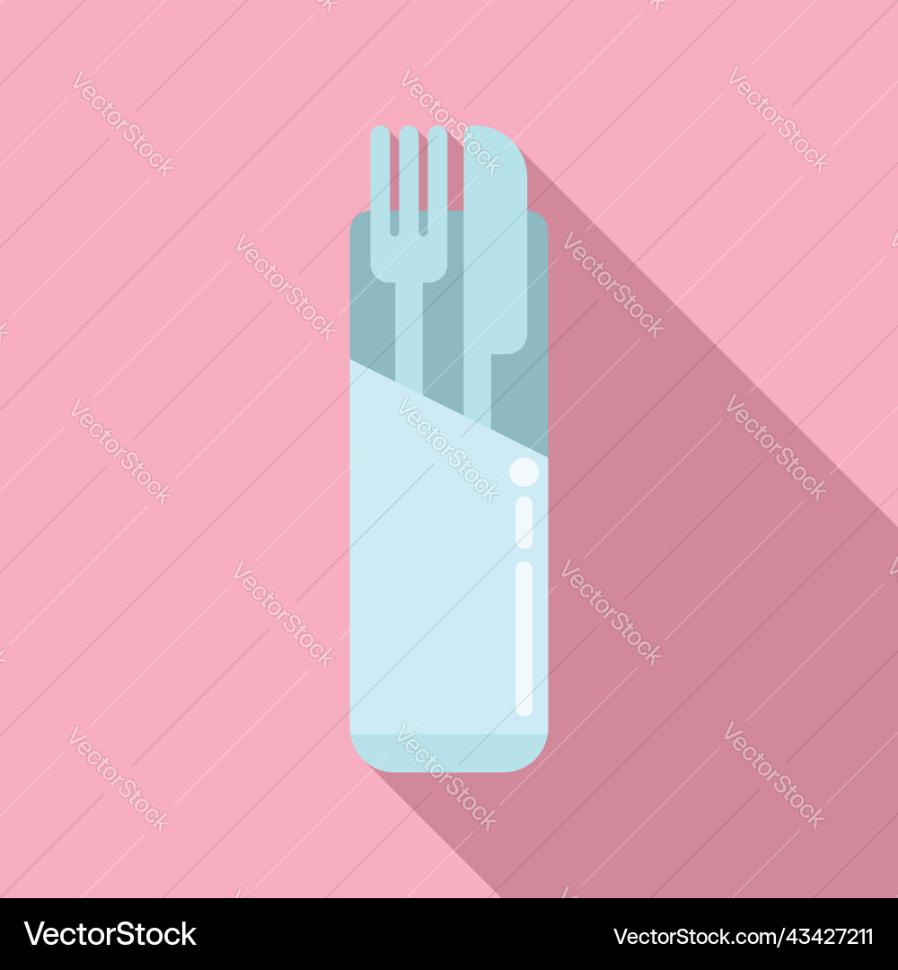 Airline food tools icon flat air meal Royalty Free Vector