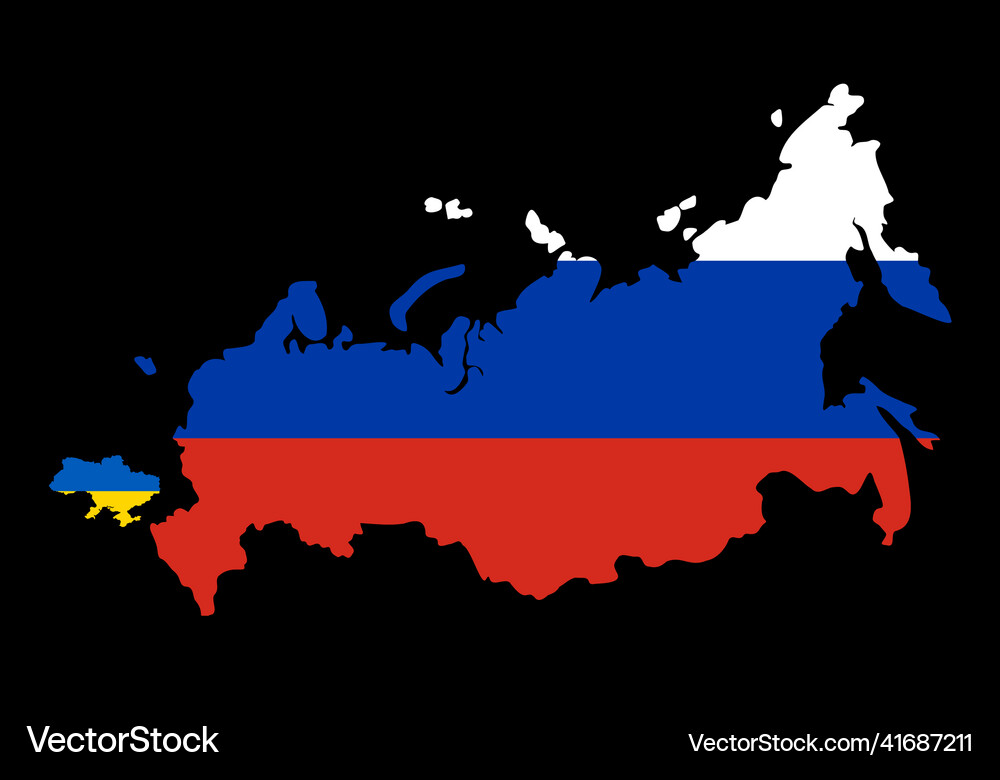 Big russia versus small ukraine compare sizes Vector Image