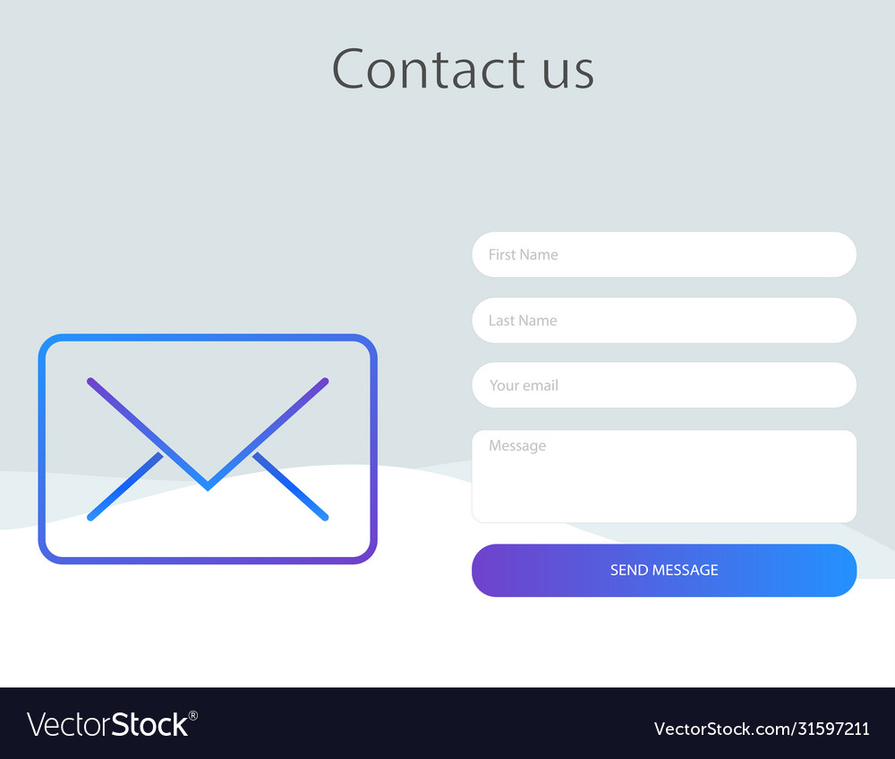 Contact form window template feedback page Vector Image