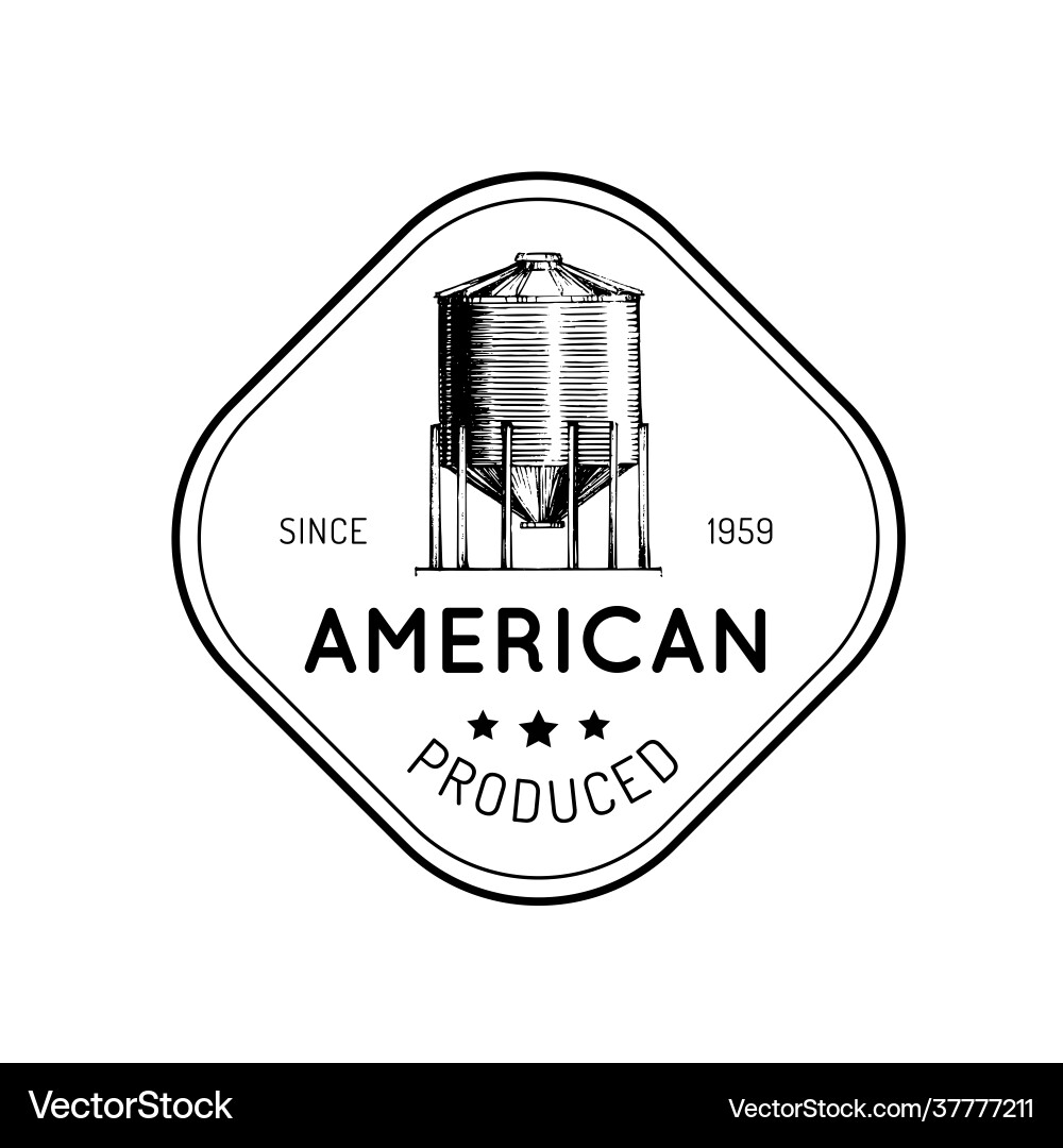 Farm hopper logo with lettering Royalty Free Vector Image