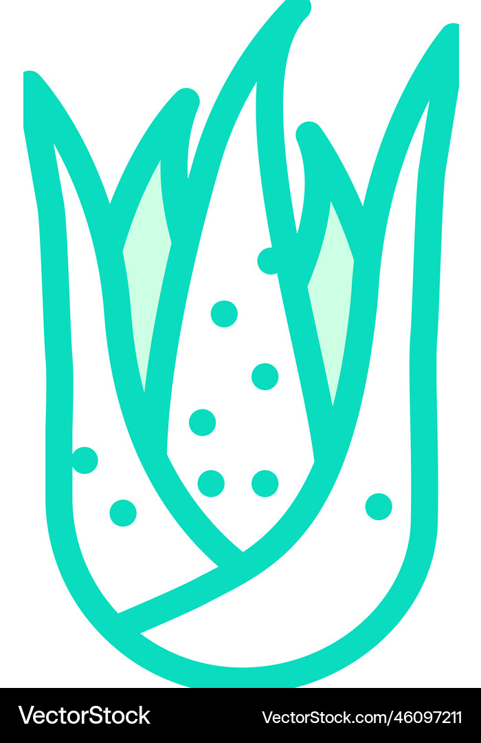 Green aloe vera color icon Royalty Free Vector Image