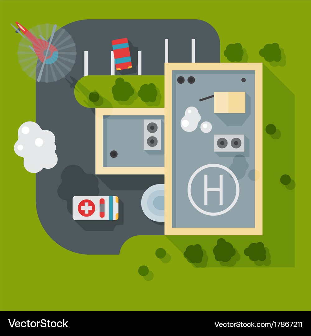 Helicopter pad landing ground landing area Vector Image