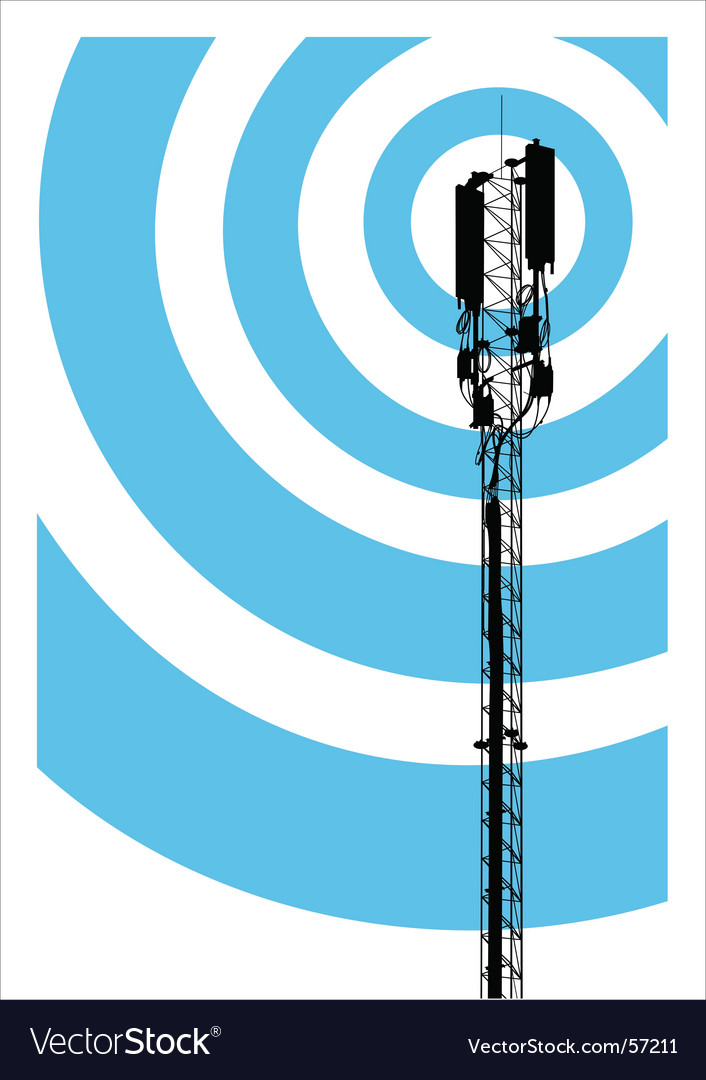 Mobile communication mast Royalty Free Vector Image