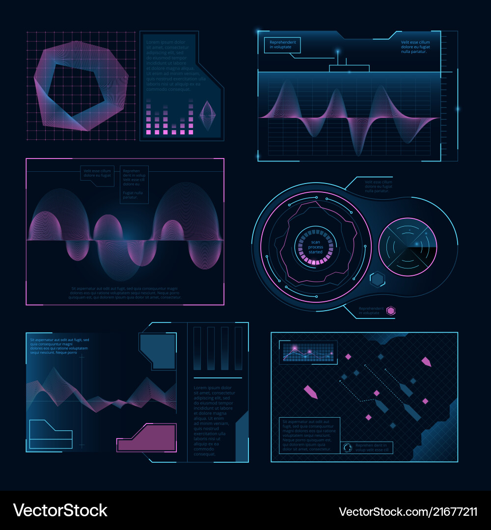 Modern digital symbols web ui pictures Royalty Free Vector