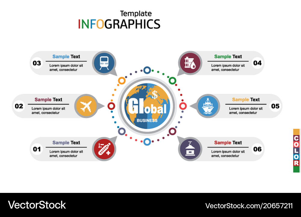 Modern infographics template global business Vector Image
