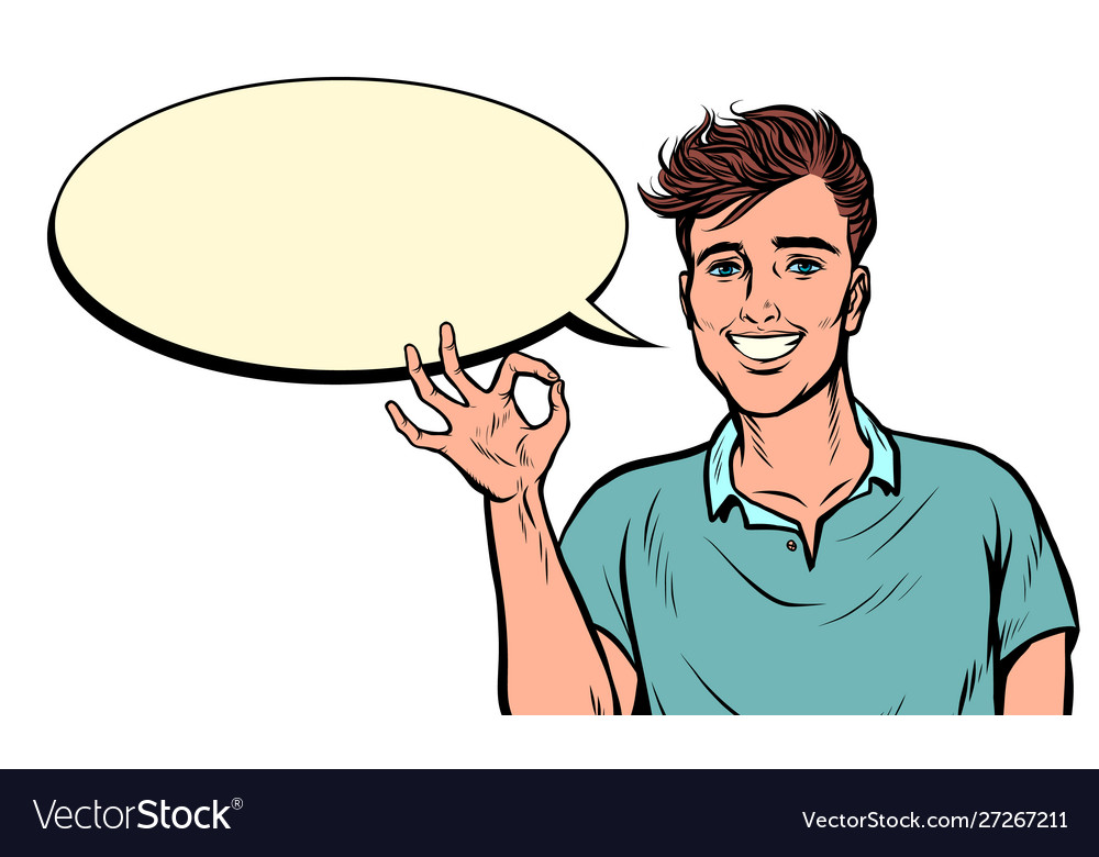 Ok gesture young man Royalty Free Vector Image Ok gesture young man Royalty Free Vector Image