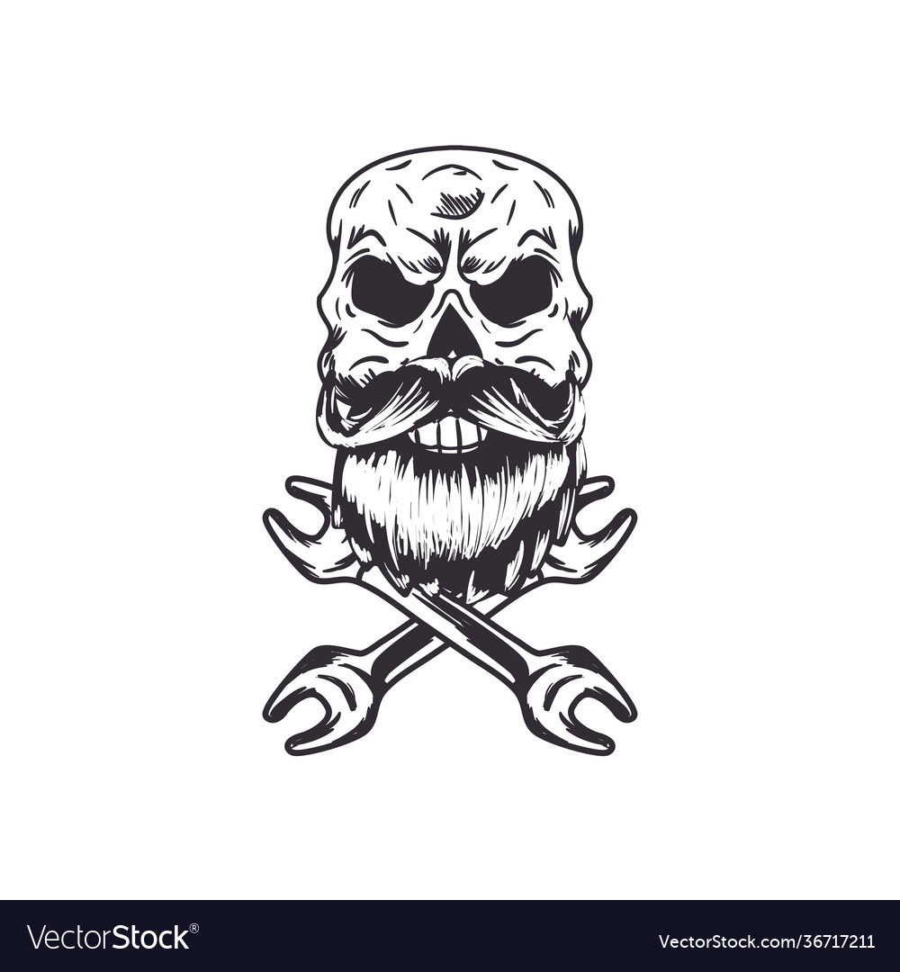 Skull biker patch Royalty Free Vector Image - VectorStock