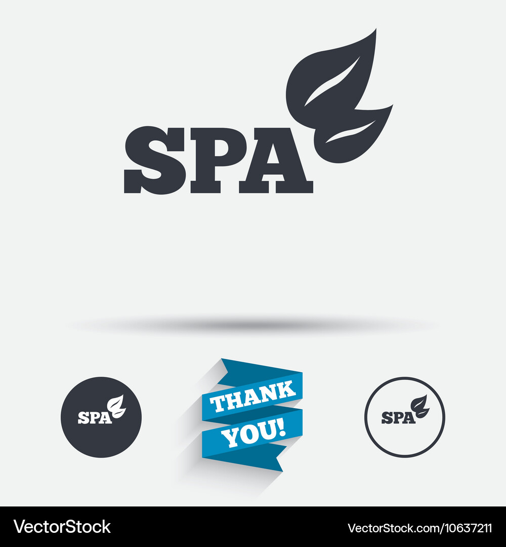 Spa sign icon leaves symbol Royalty Free Vector Image