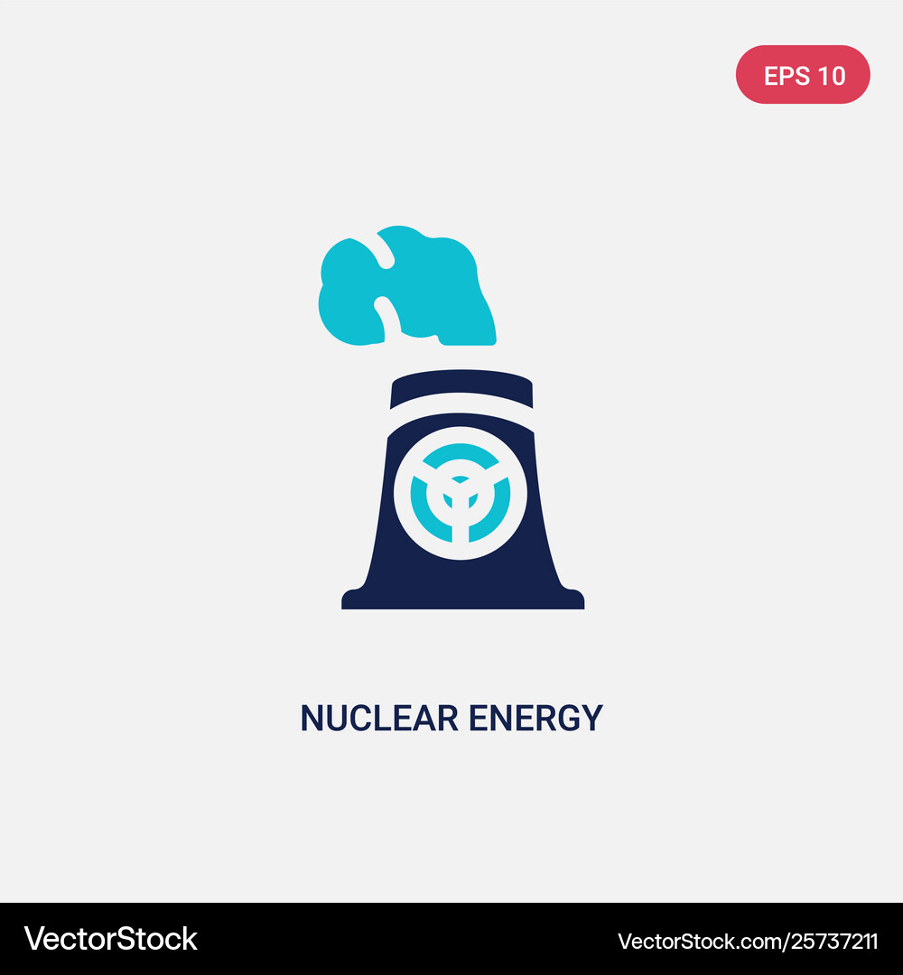 Two color nuclear energy icon from ecology Vector Image