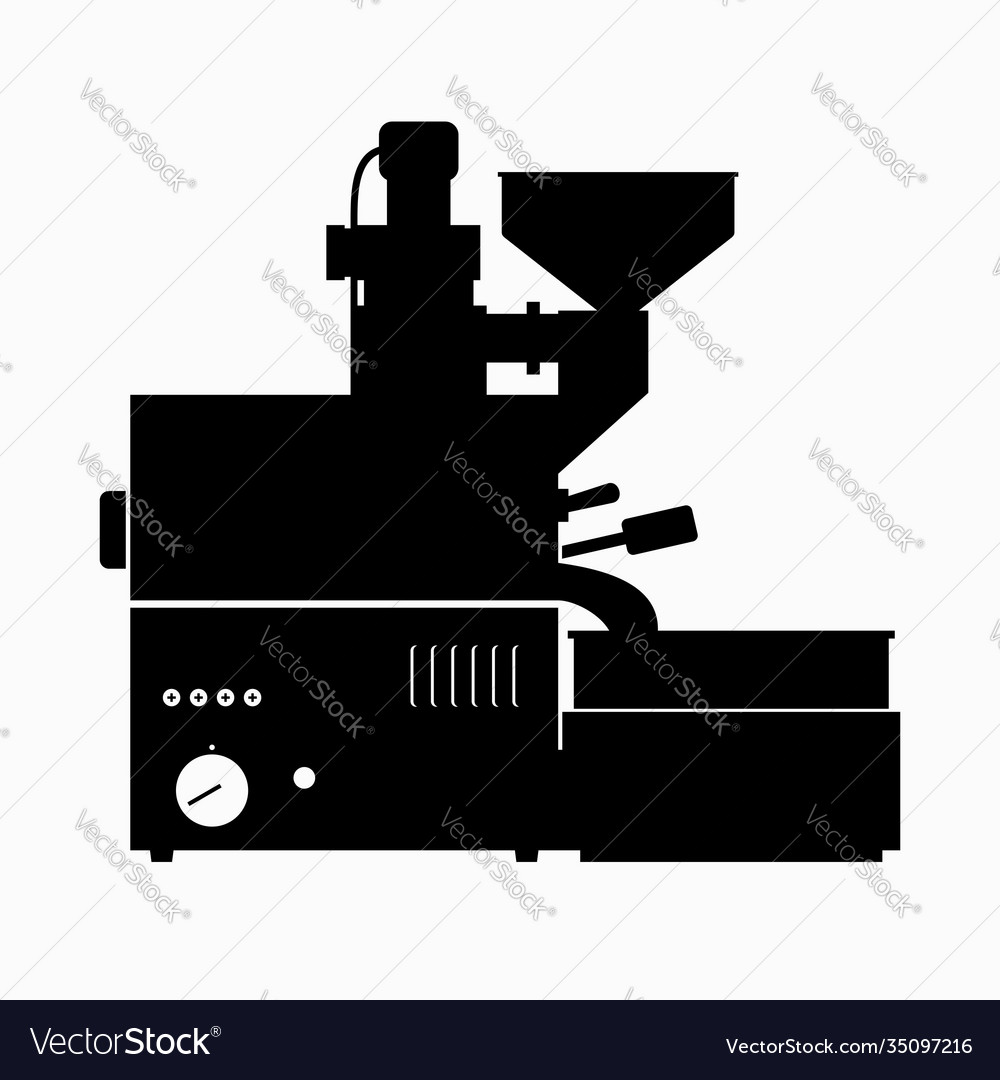 Automatic coffee bean roasting machine Royalty Free Vector
