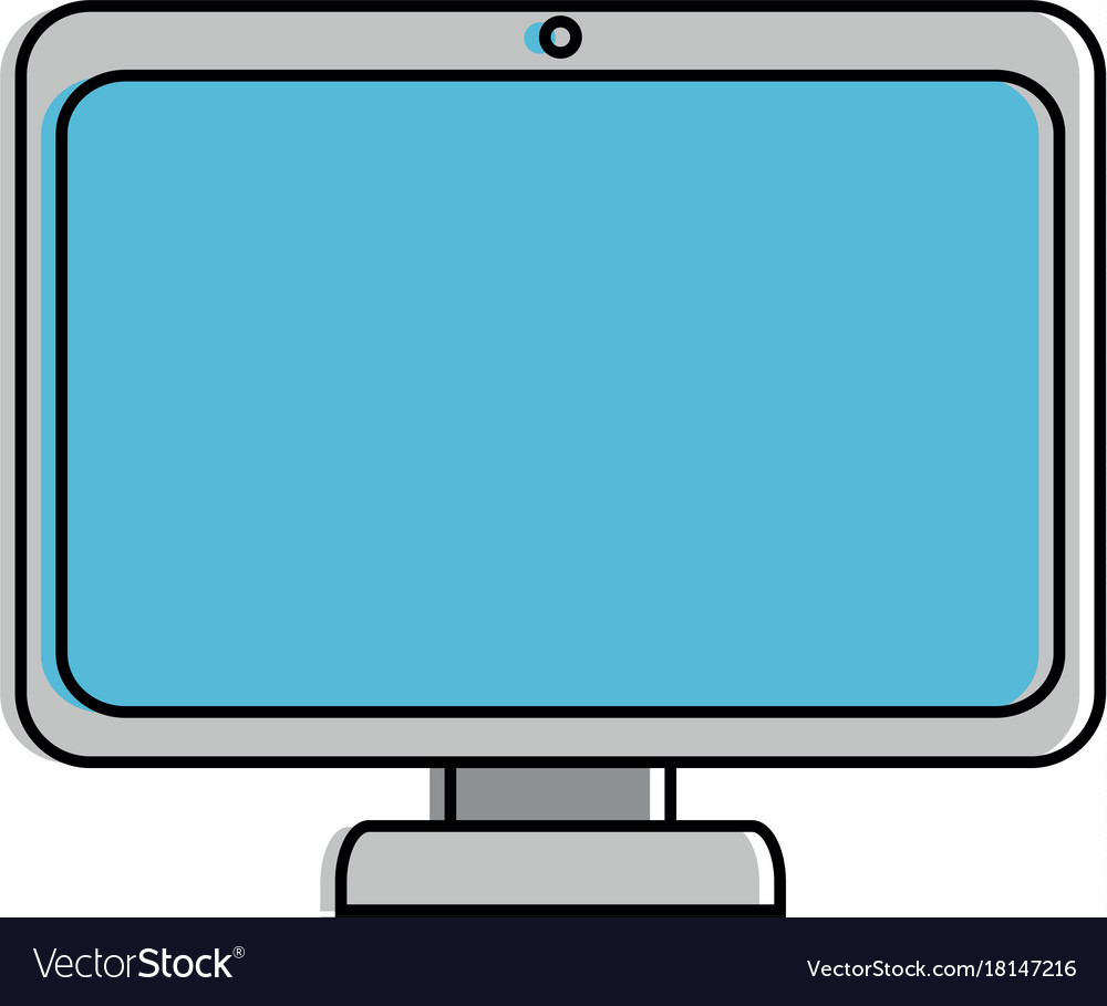 Computer display isolated icon Royalty Free Vector Image