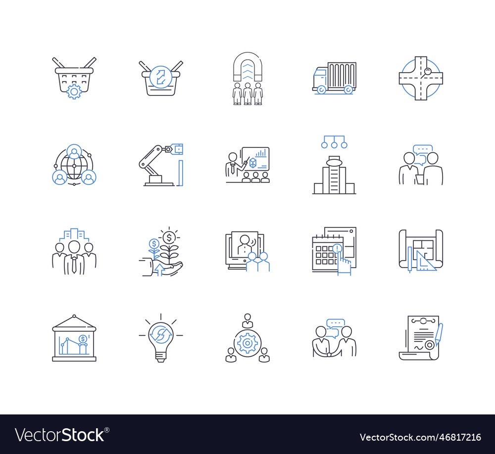 Continuous production line icons collection Vector Image Continuous production line icons collection Vector Image