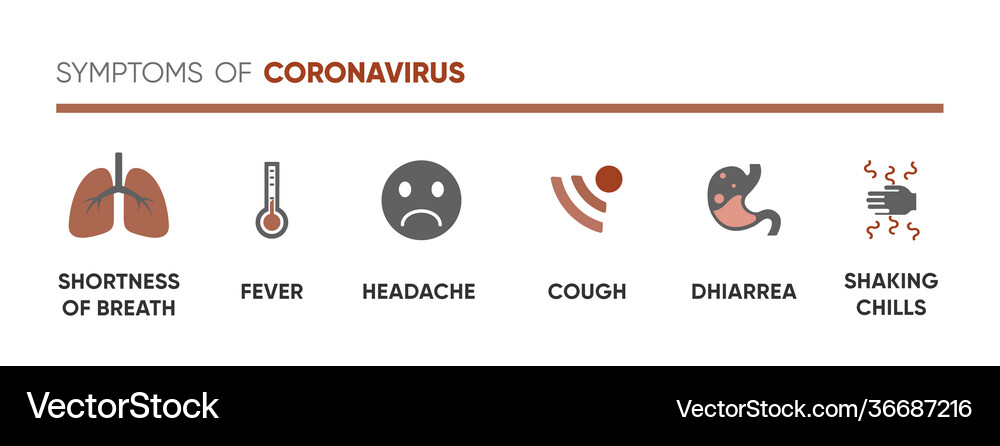 Coronavirus or covid19 19 symptoms infographic Vector Image