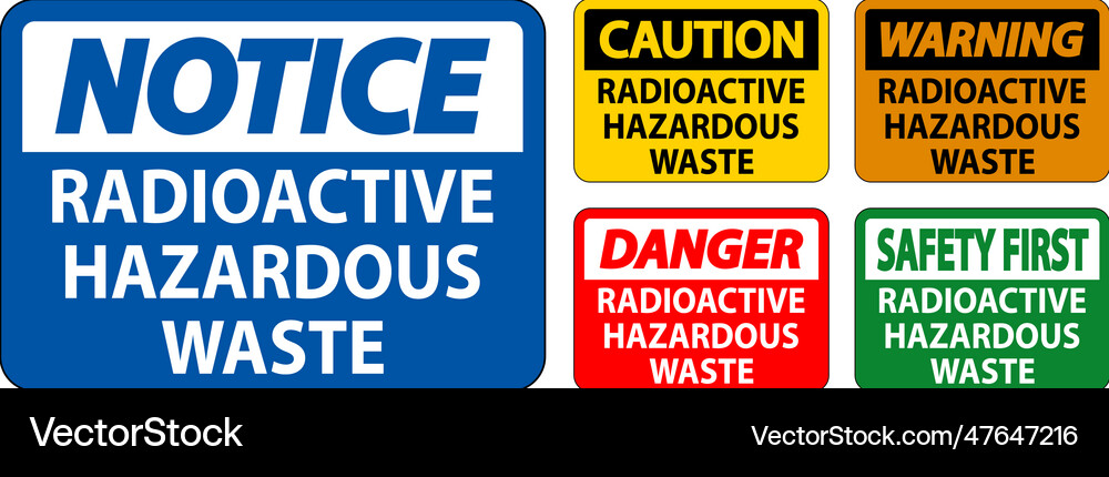 Danger sign radioactive hazardous waste Royalty Free Vector