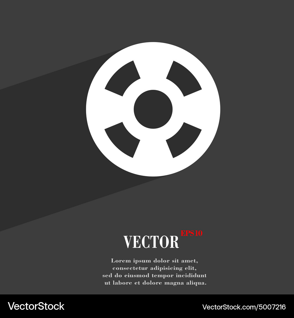 Film icon symbol flat modern web design with long Vector Image