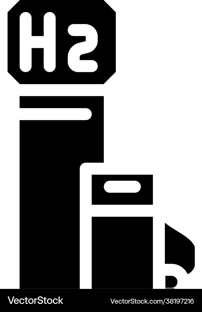 Hydrogen gas station glyph icon Royalty Free Vector Image