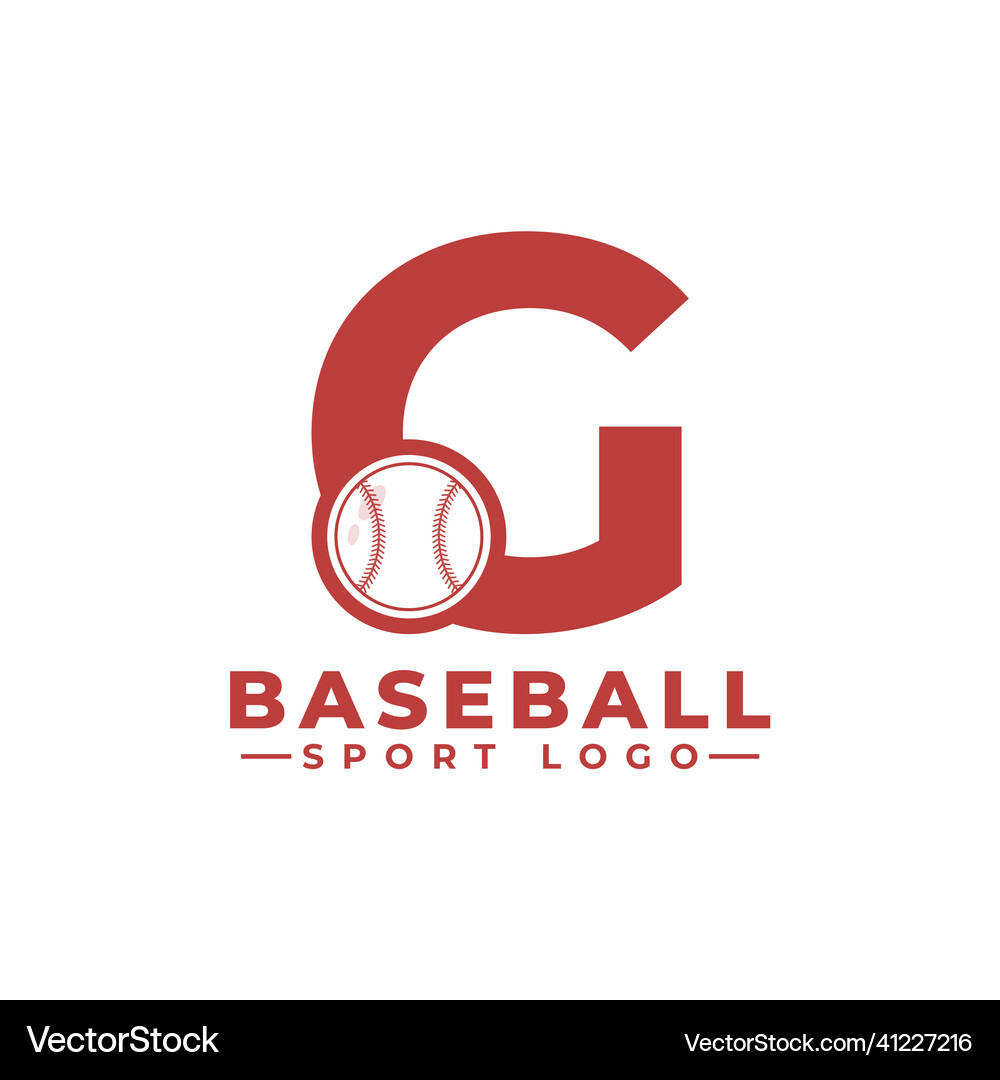 Letter g with baseball logo design design Vector Image