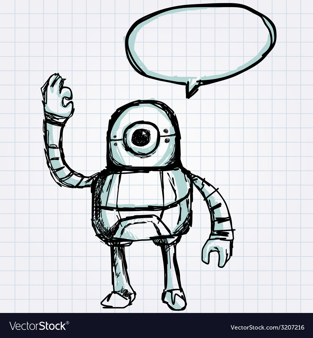 Robotsketch Royalty Free Vector Image - VectorStock