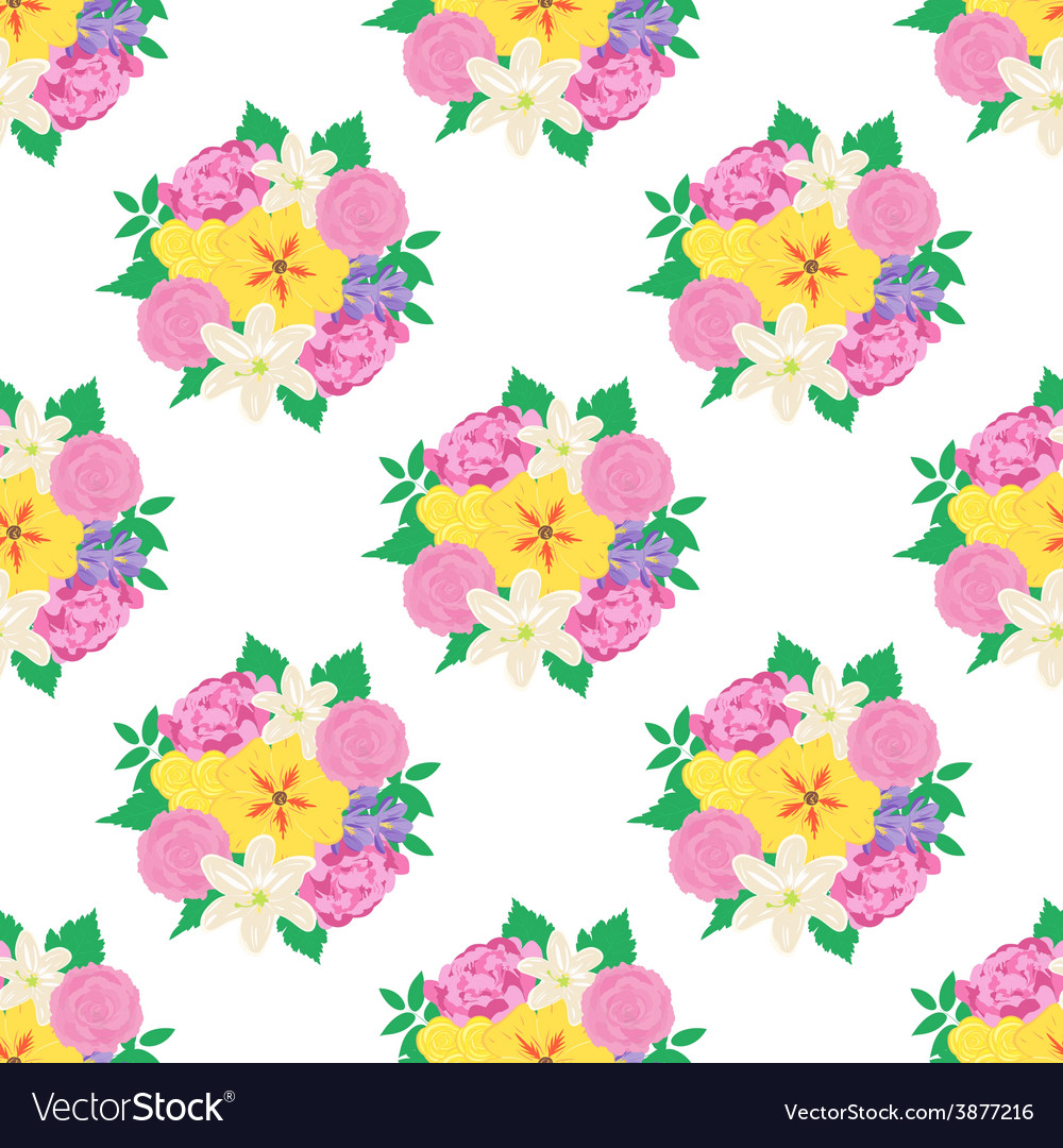 Seamless hand drawn flower pattern Royalty Free Vector Image