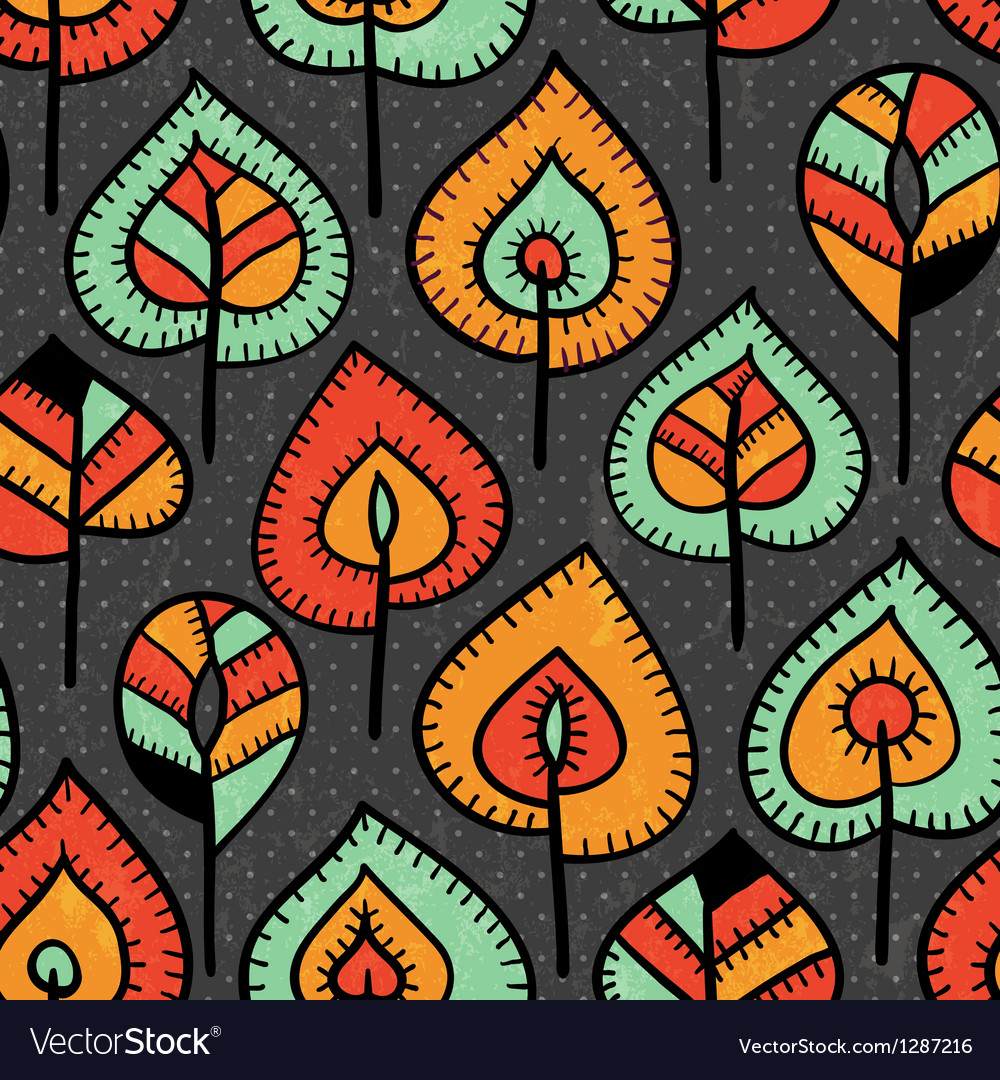 Seamless pattern with leaves Royalty Free Vector Image