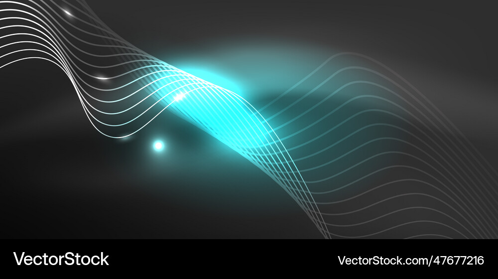Shiny glowing neon wave neon light or laser show Vector Image