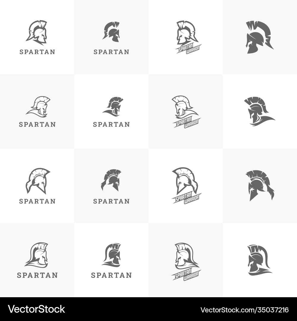 Spartan sparta logo helmet design Royalty Free Vector Image