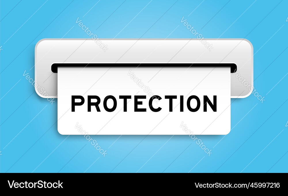 White coupon banner with word protection from Vector Image