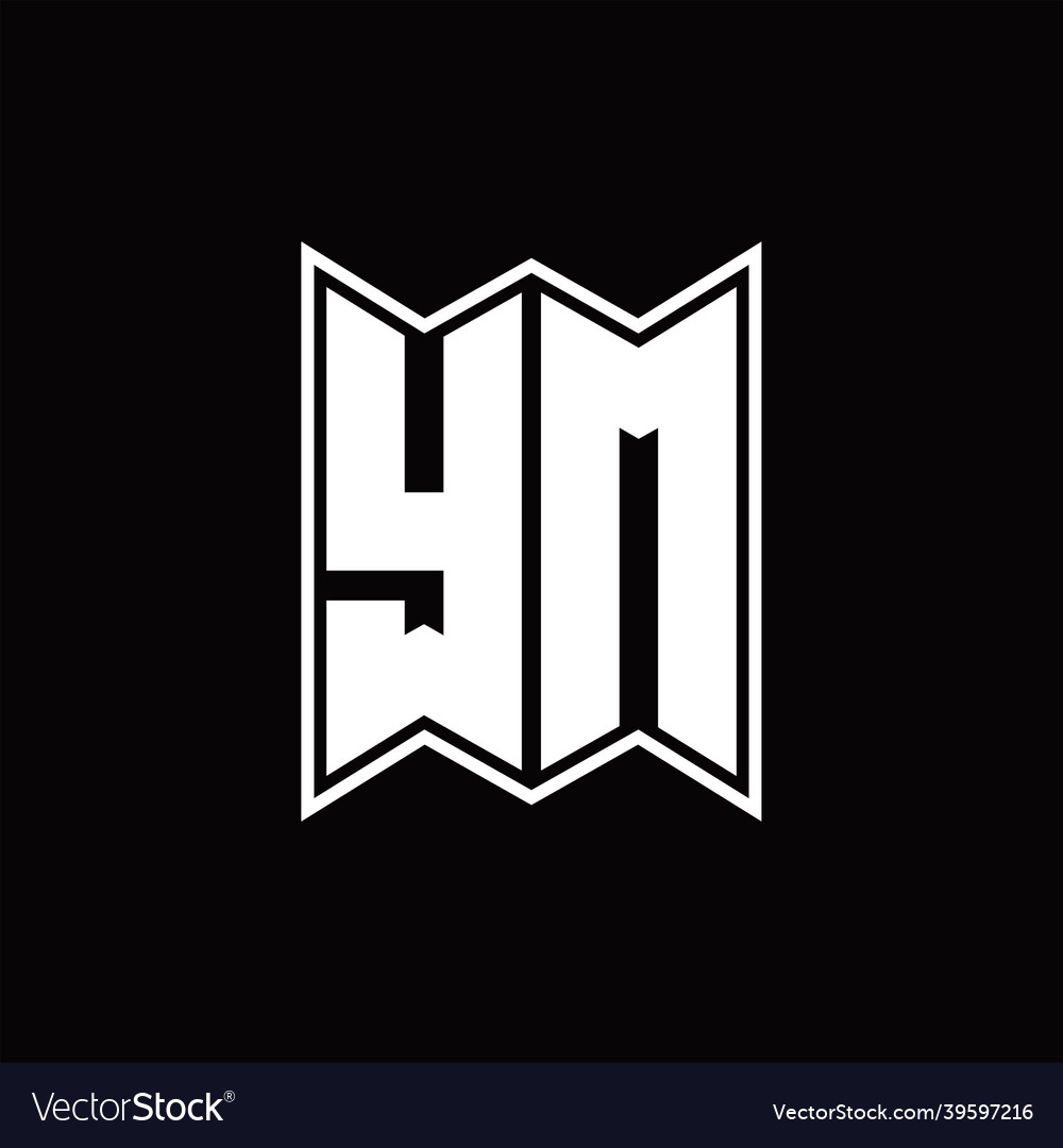 Ym logo monogram with emblem style design template