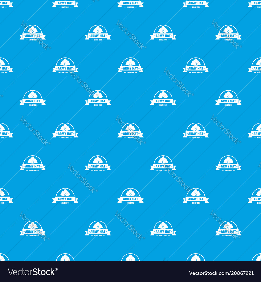 Army hat pattern seamless blue Royalty Free Vector Image