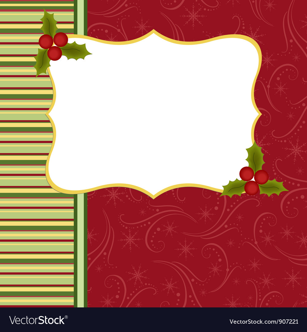 Blank Template For Christmas Greetings Card Vector Image