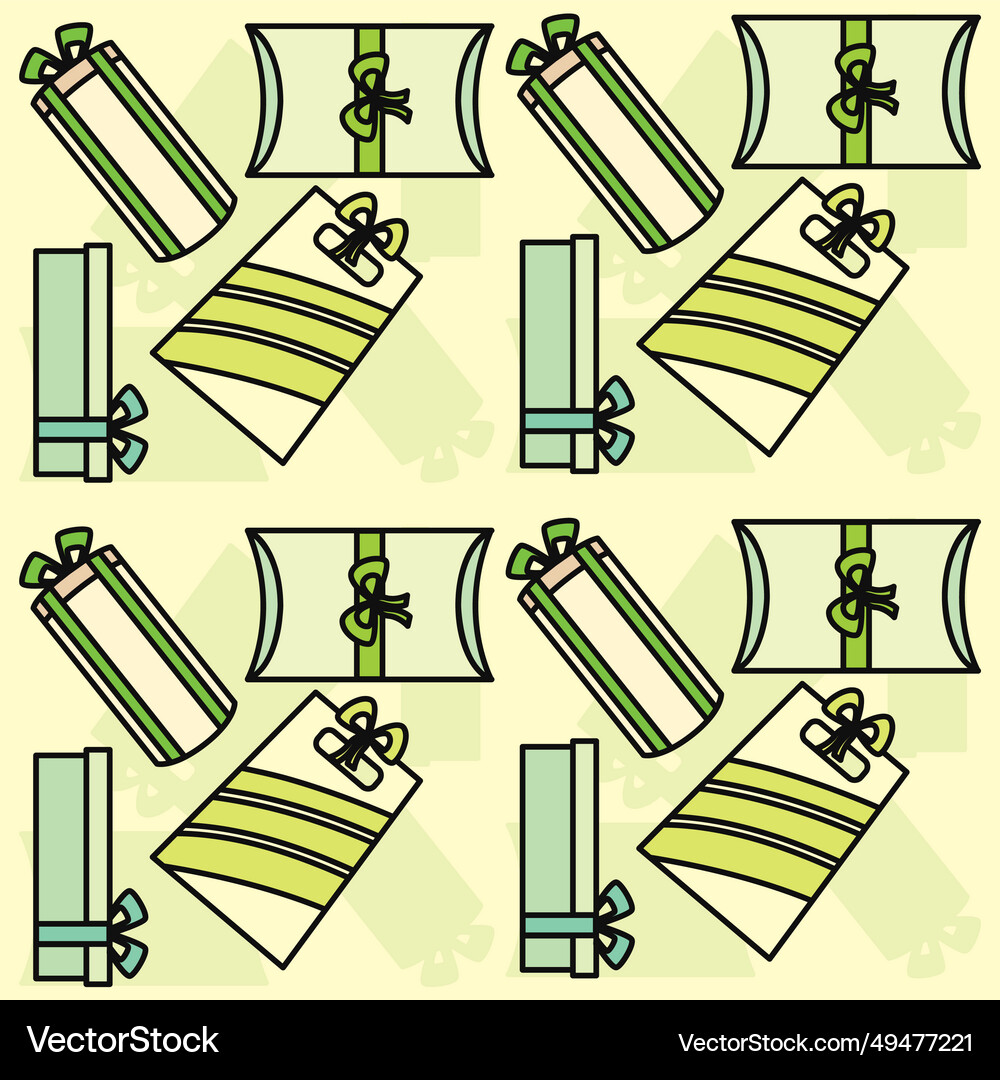 Colored present icons pattern background Vector Image