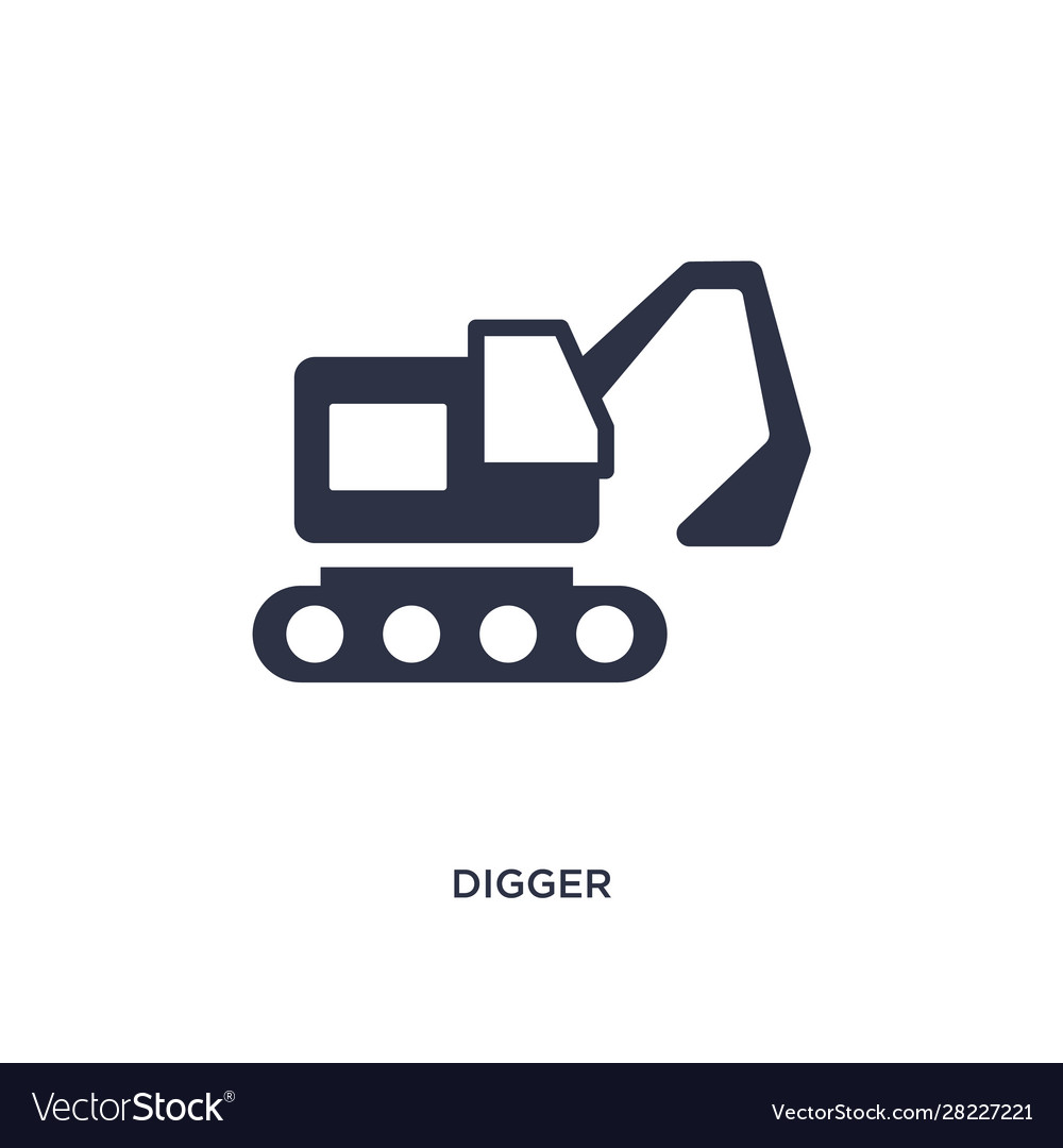 Digger icon on white background simple element Vector Image