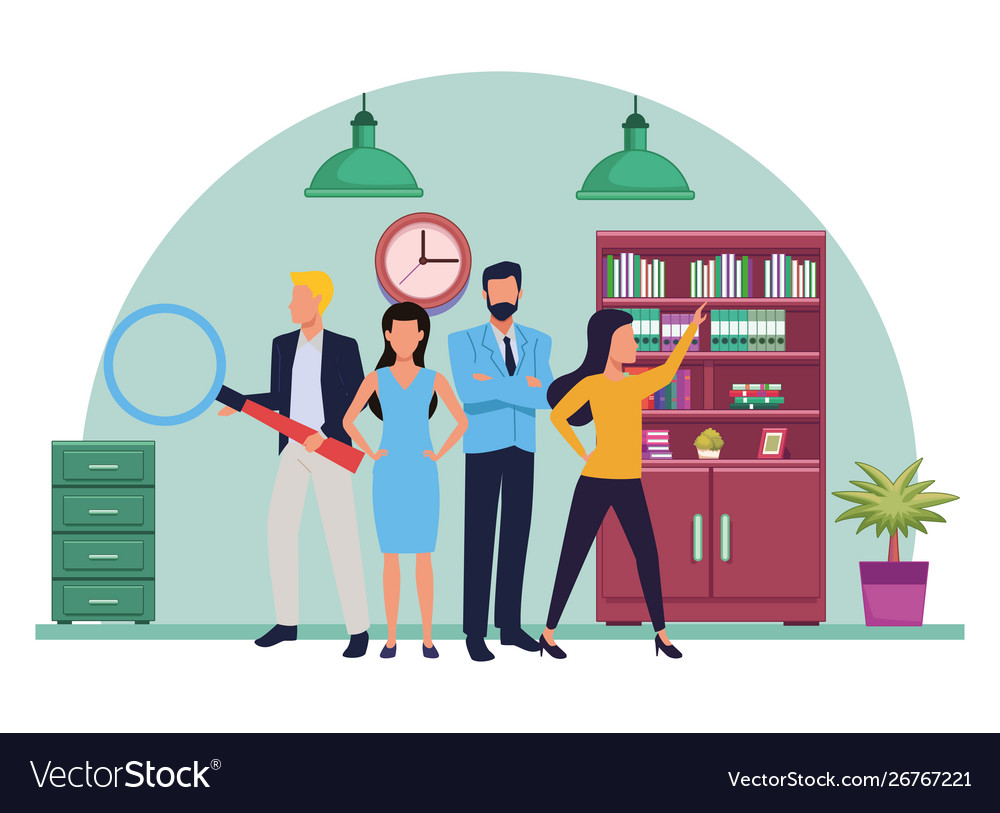 Executive business workers with tools Royalty Free Vector