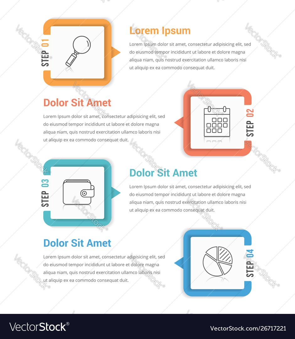 Four steps infographics Royalty Free Vector Image
