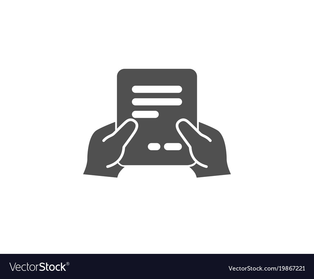 Hold document simple icon text file sign Vector Image