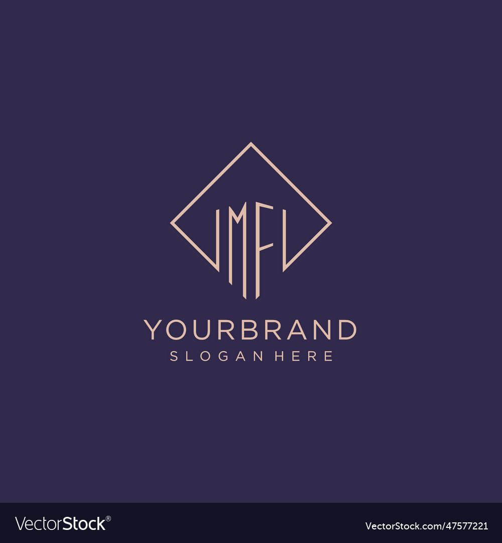 Initials mf logo monogram with rectangle style Vector Image
