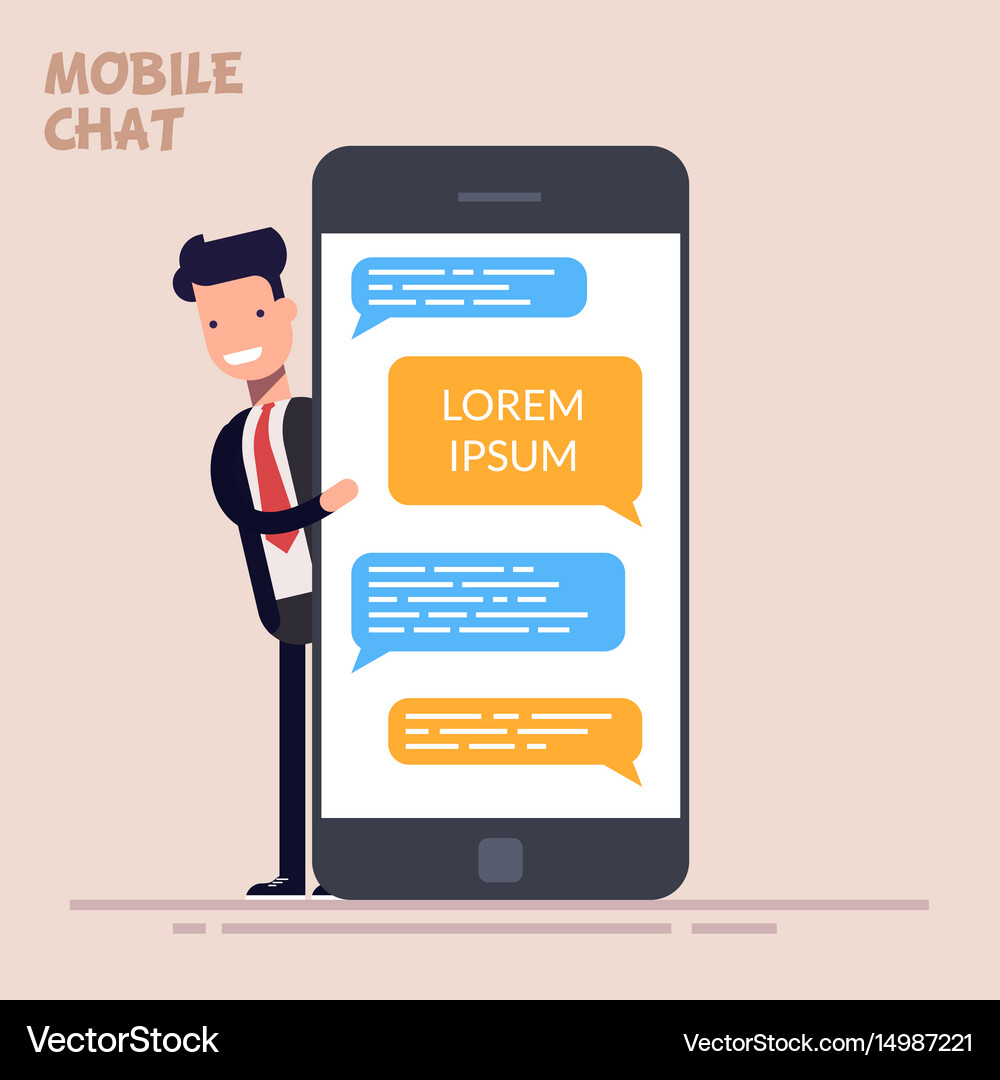 Instant messaging service happy businessman Vector Image