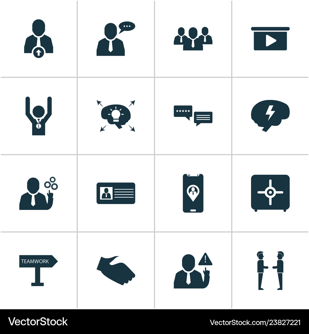 Job icons set with presentation employee speech Vector Image