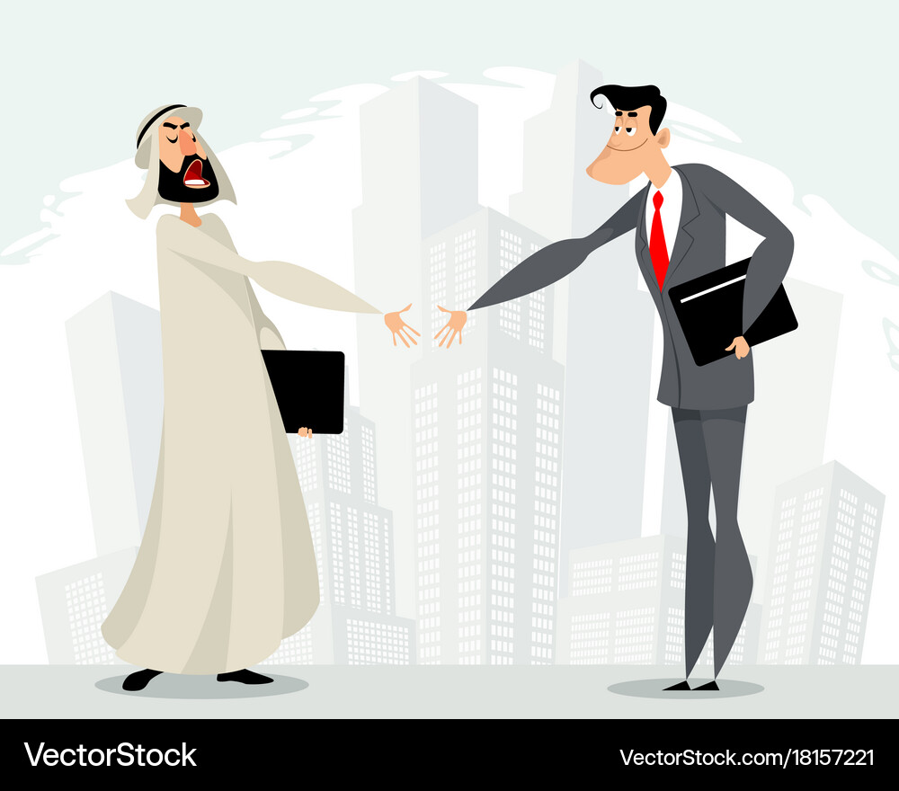 Mutual cooperation of businessmen Royalty Free Vector Image