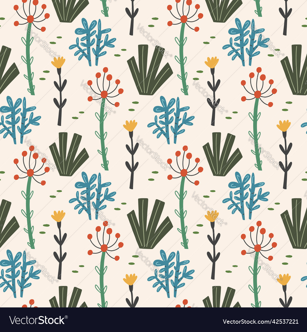 Nature plant flower pattern Royalty Free Vector Image