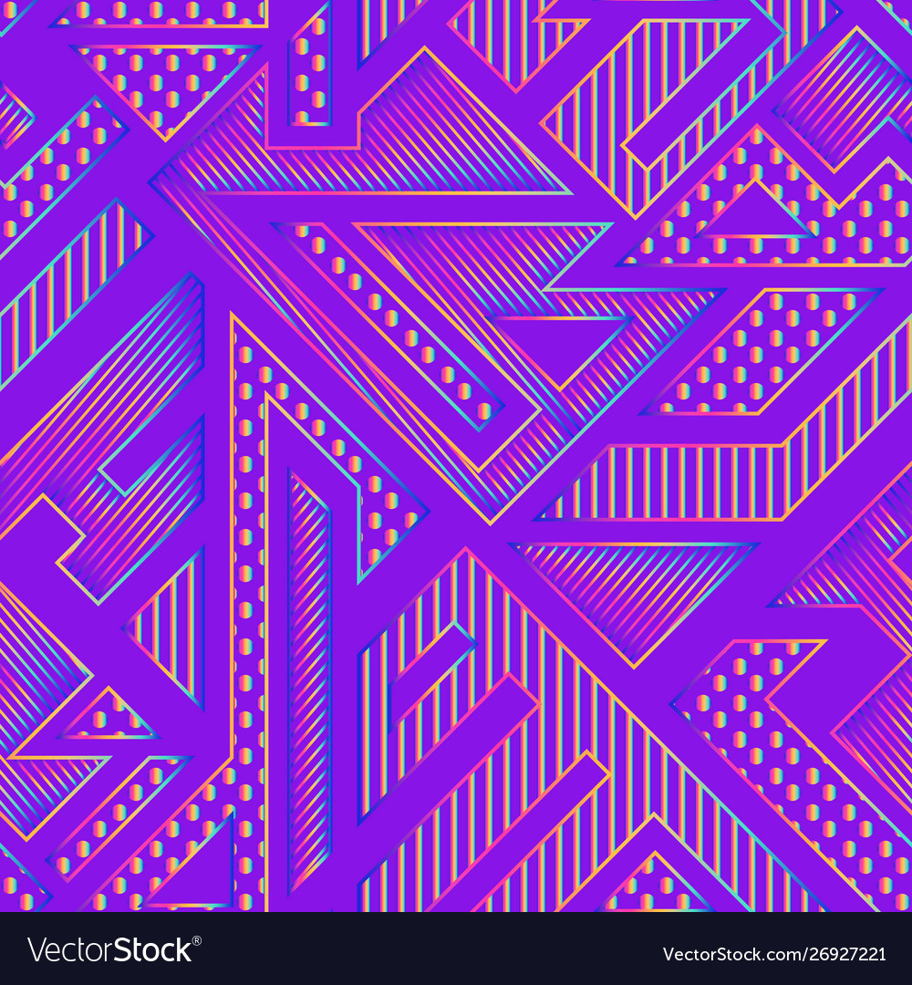 Neon geometric pattern Royalty Free Vector Image