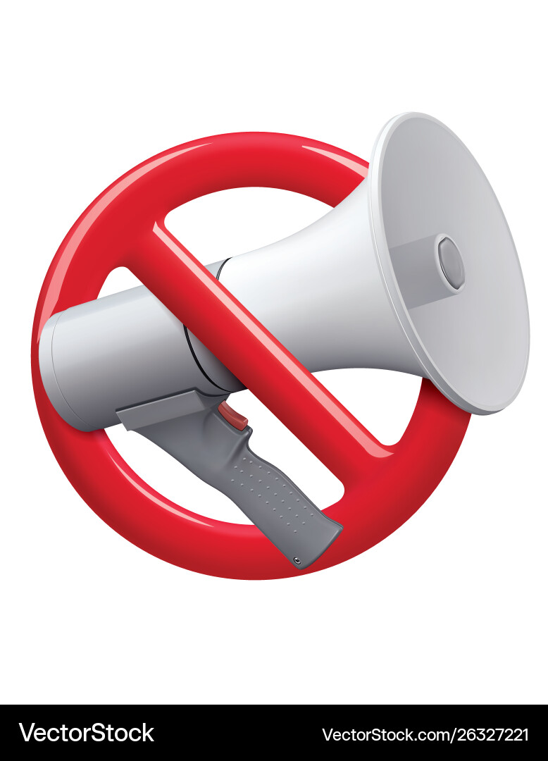No audio icon sign noise icon realistic 3d Vector Image