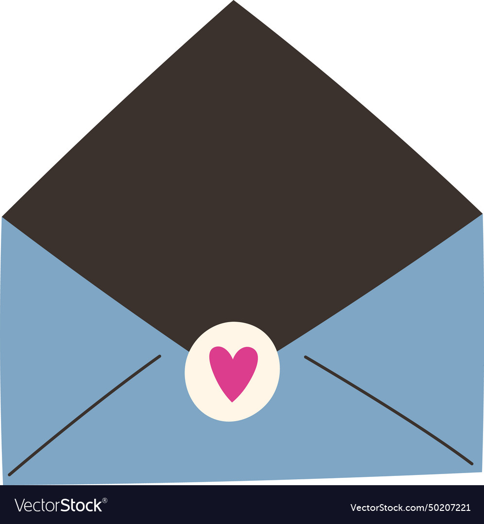 Opened love envelope Royalty Free Vector Image