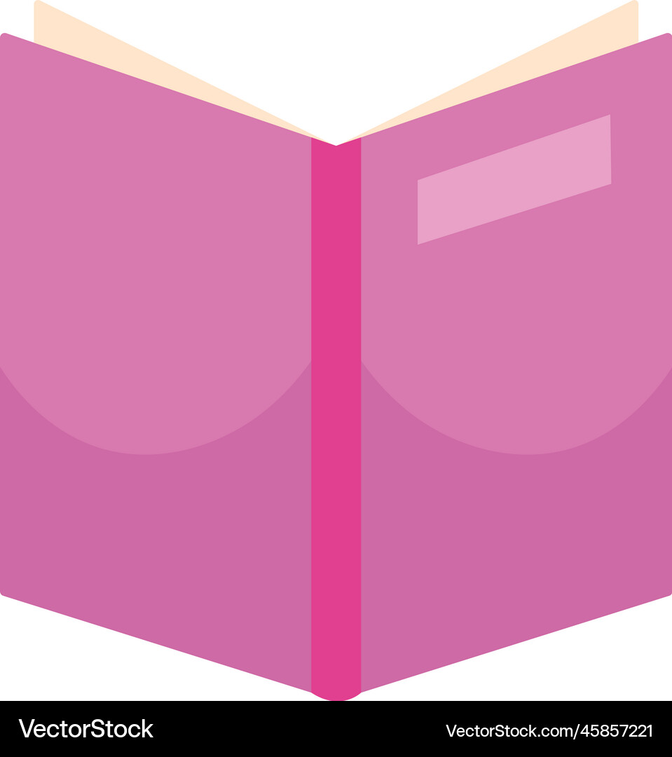 Pink text book open Royalty Free Vector Image - VectorStock