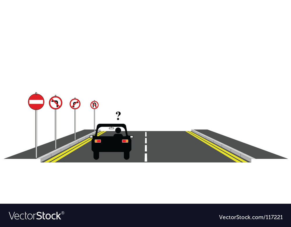 Road confusion Royalty Free Vector Image - VectorStock