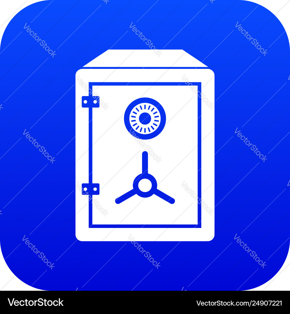 Safe icon digital blue Royalty Free Vector Image