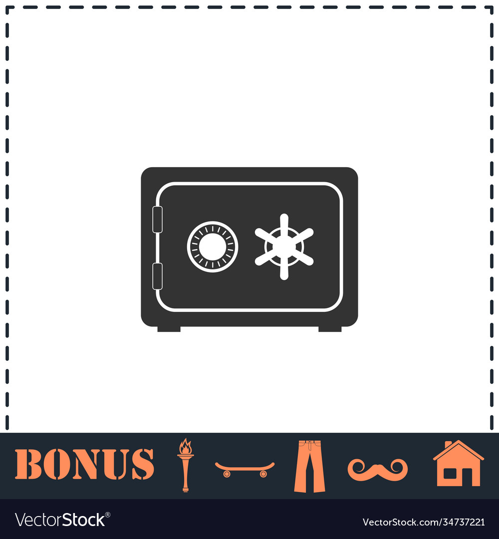 Safe icon flat Royalty Free Vector Image - VectorStock