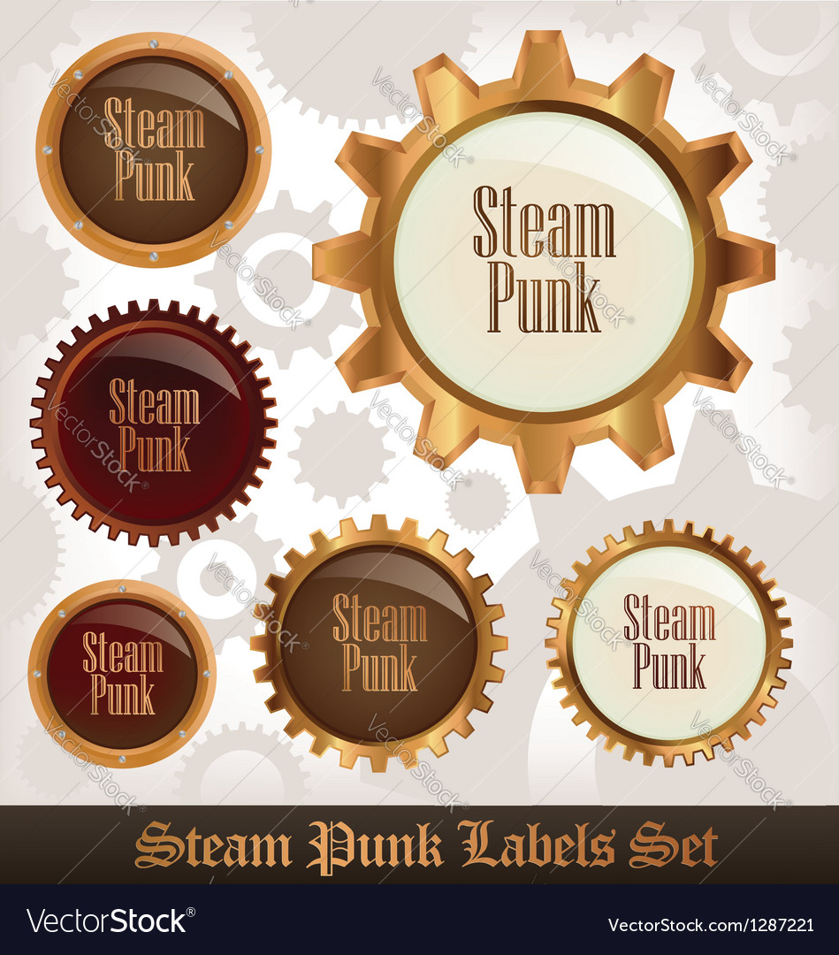 Steampunk labels Royalty Free Vector Image - VectorStock