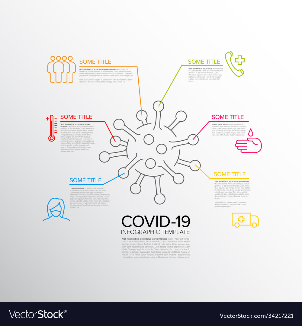 Thin line coronavirus infographic template Vector Image