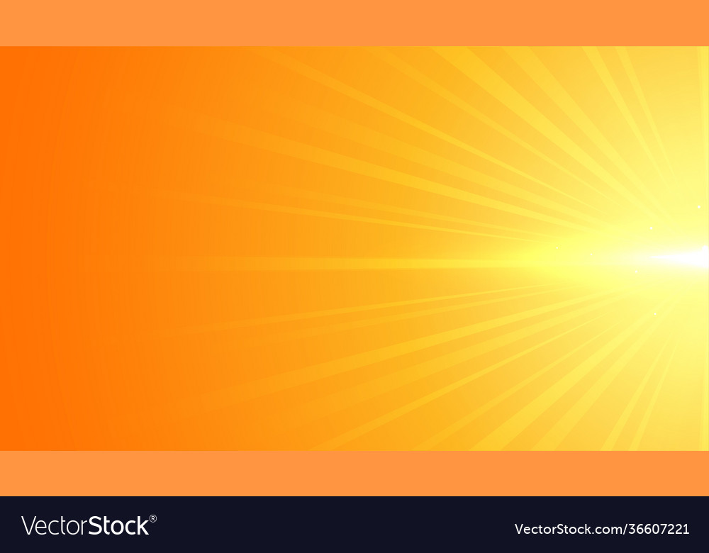 Yellow background with flare rays effect design Vector Image